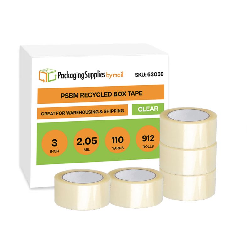 Recycled Corrugate Tape | 3" x 110 Yards 2.05 Mil | 912 Rolls